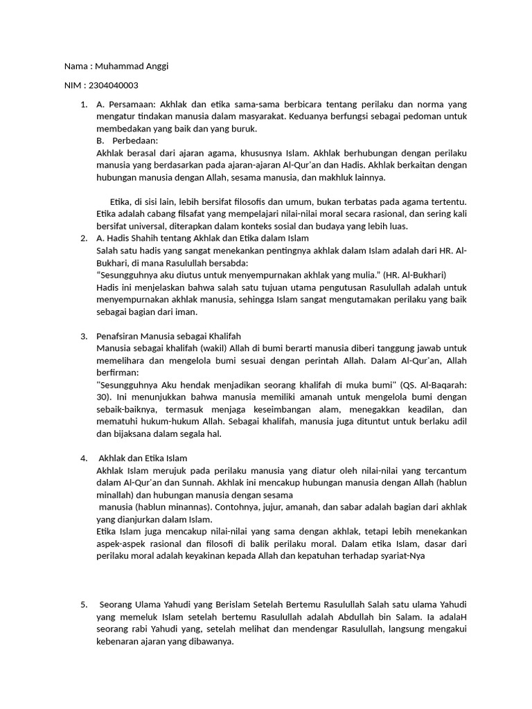 Tugas Mandiri Akhlak Dan Ektika Anggi | PDF