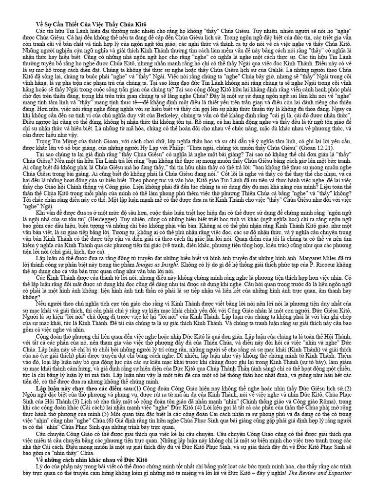 Việc Thấy Chúa Kitô | PDF