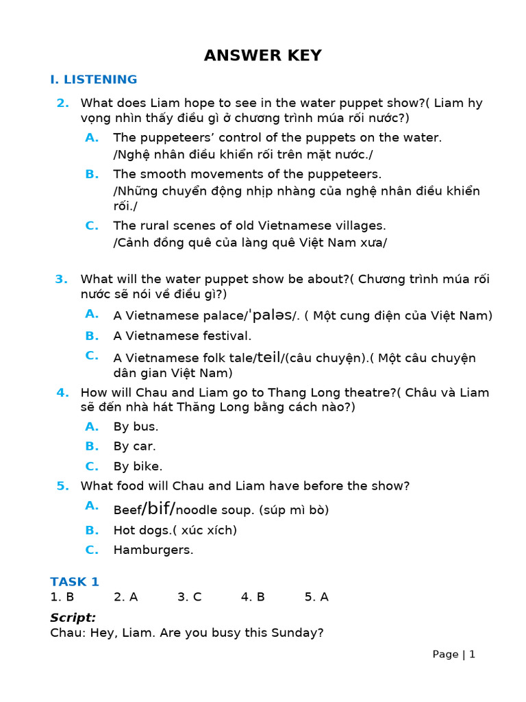 ANSWER KEY - Docx Semester 1 | PDF
