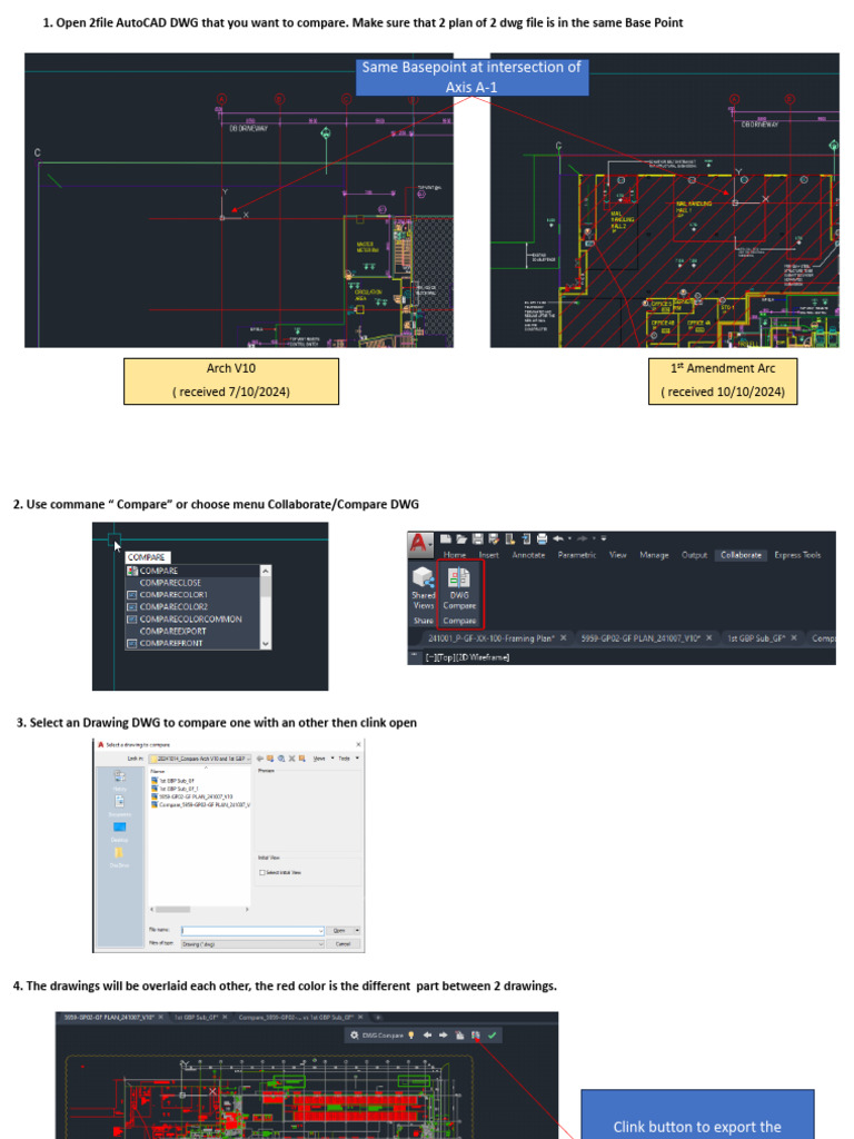 Compare AutoCAD DWG Files Tutorial | PDF