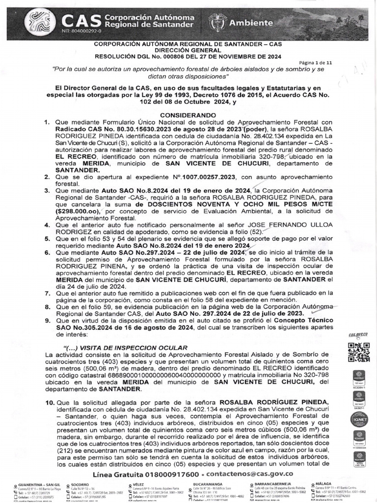 RESOLUCION DGL No. 806-2024001 (1) | PDF