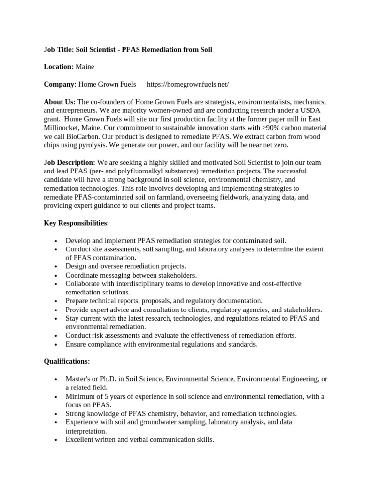 Job posting | PDF | Environmental Remediation