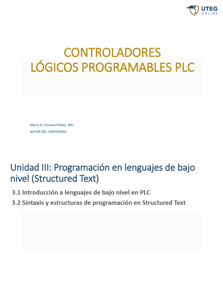 goCONTROLADORES LOGICOS PROGRAMABLES PLCU3C5 | PDF | Controlador lógico ...