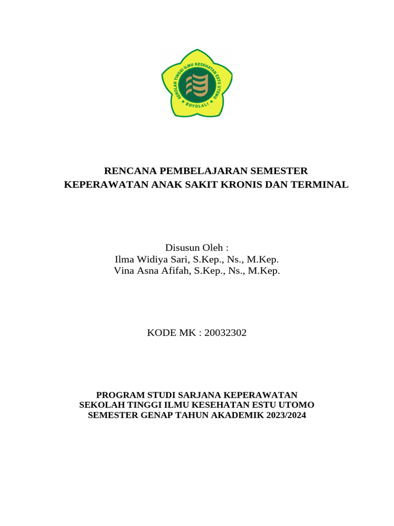 RPS Kep Anak Sakit Kronis Dan Terminal SMT Iv 23-24 | PDF