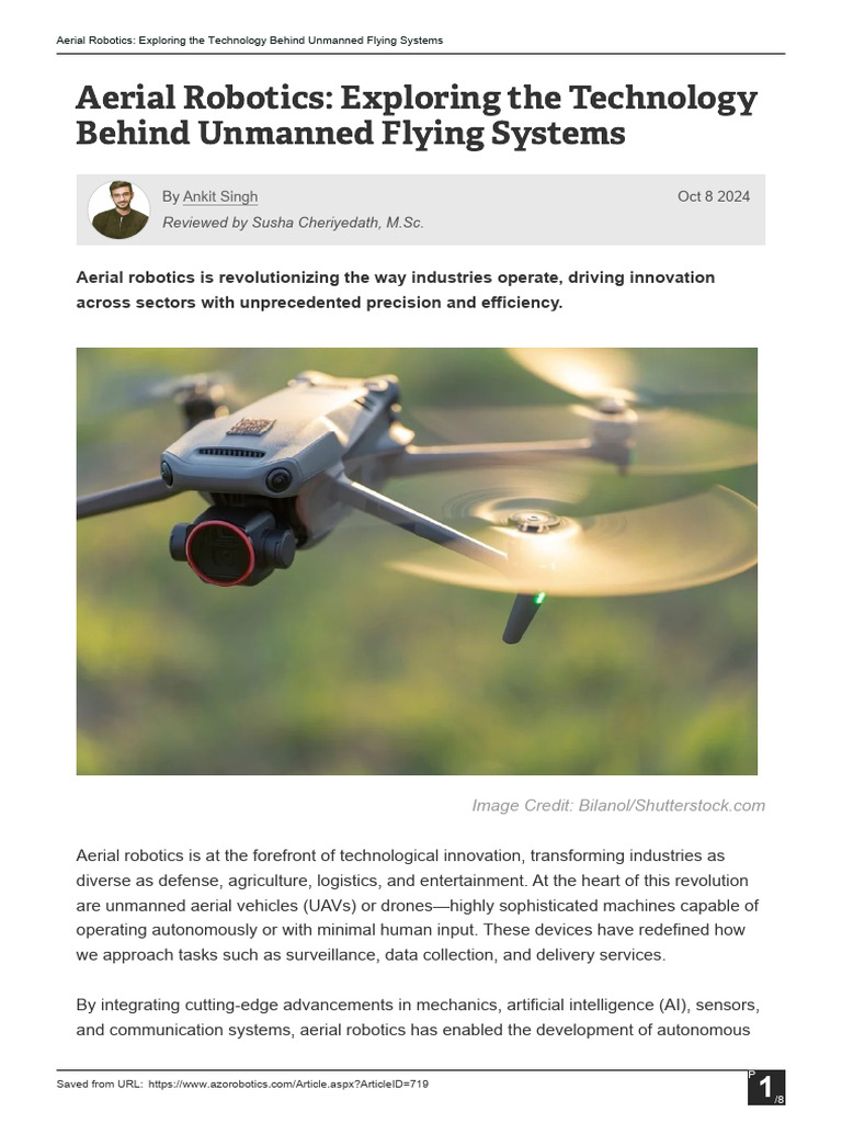 Aerial Robotics Exploring The Technology Behind Unmanned Flying Systems ...