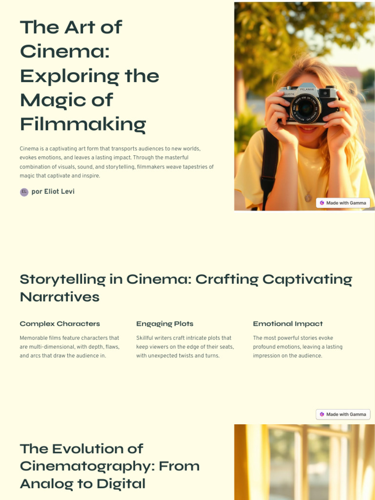 The Art of Cinema Exploring the Magic of Filmmaking | PDF | Filmmaking | Cinematography