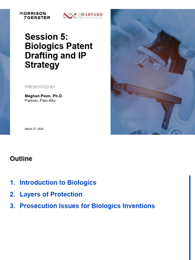 Session 5 Biologics Patent Drafting and IP Strategy | PDF | Nucleic ... Session 5 Biologics Patent Drafting and IP Strategy | PDF | Nucleic ...