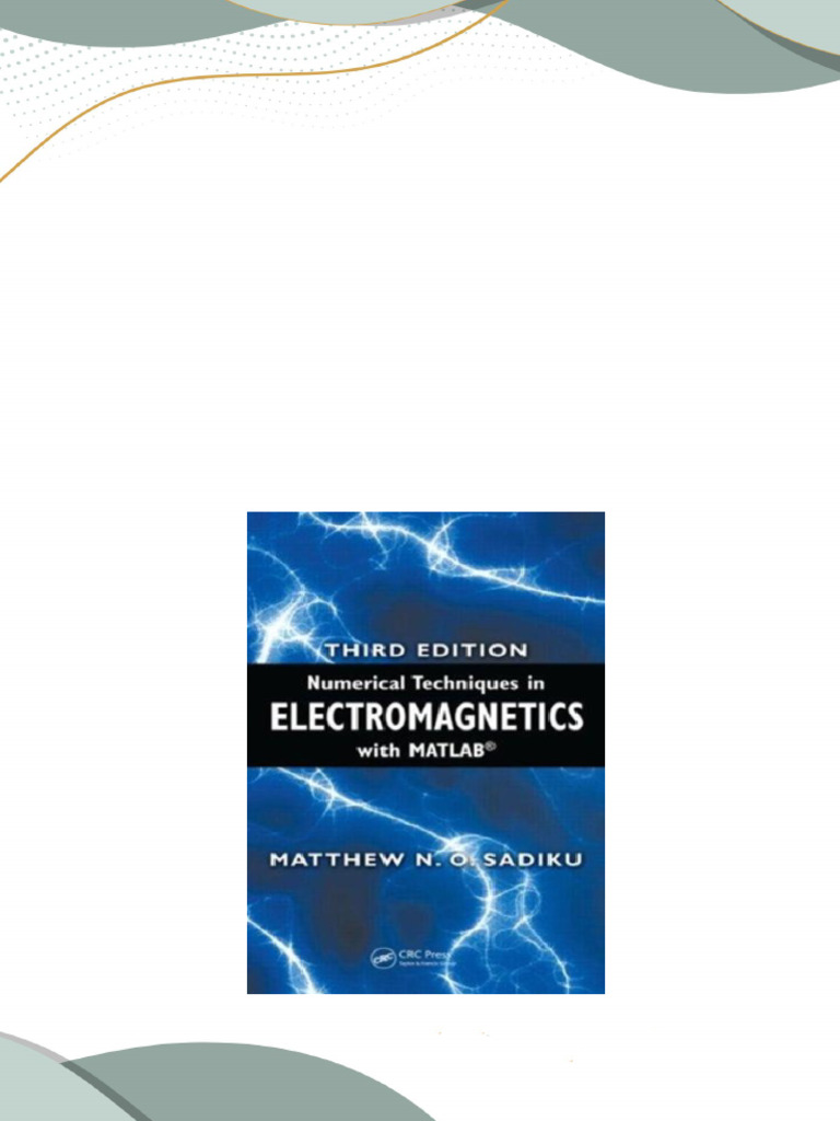 Buy Ebook Numerical Techniques In Electromagnetics With Matlab Third