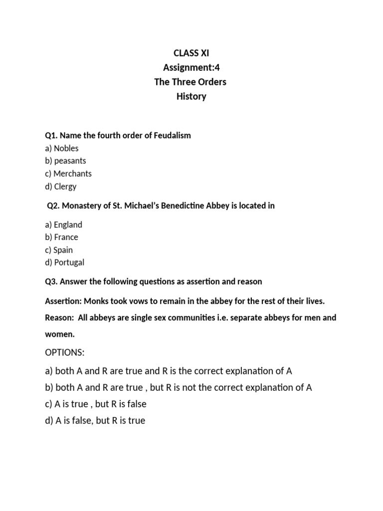 Assignment CH 4 History | PDF