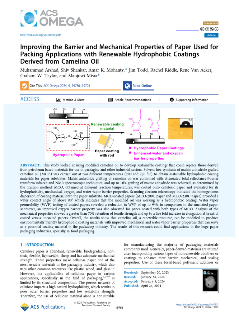 Improving The Barrier and Mechanical Properties of | PDF | Paper ...