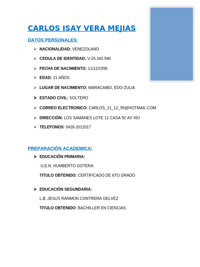 Carlos Curriculum | PDF