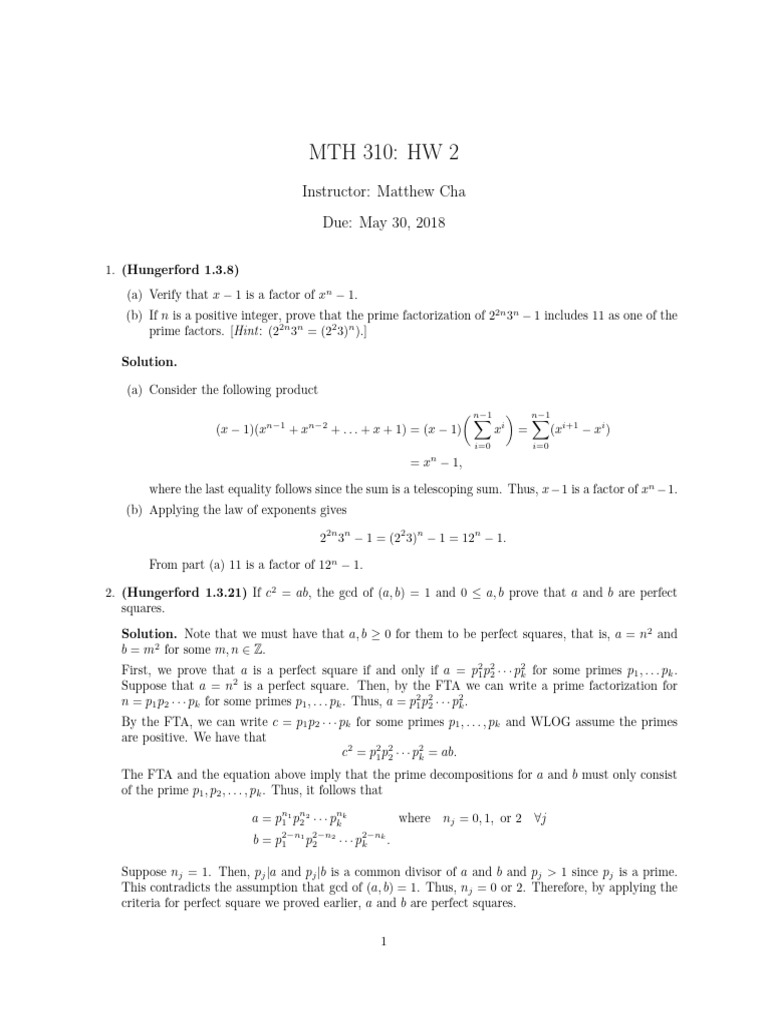 hw2_sol | PDF | Prime Number | Square Root