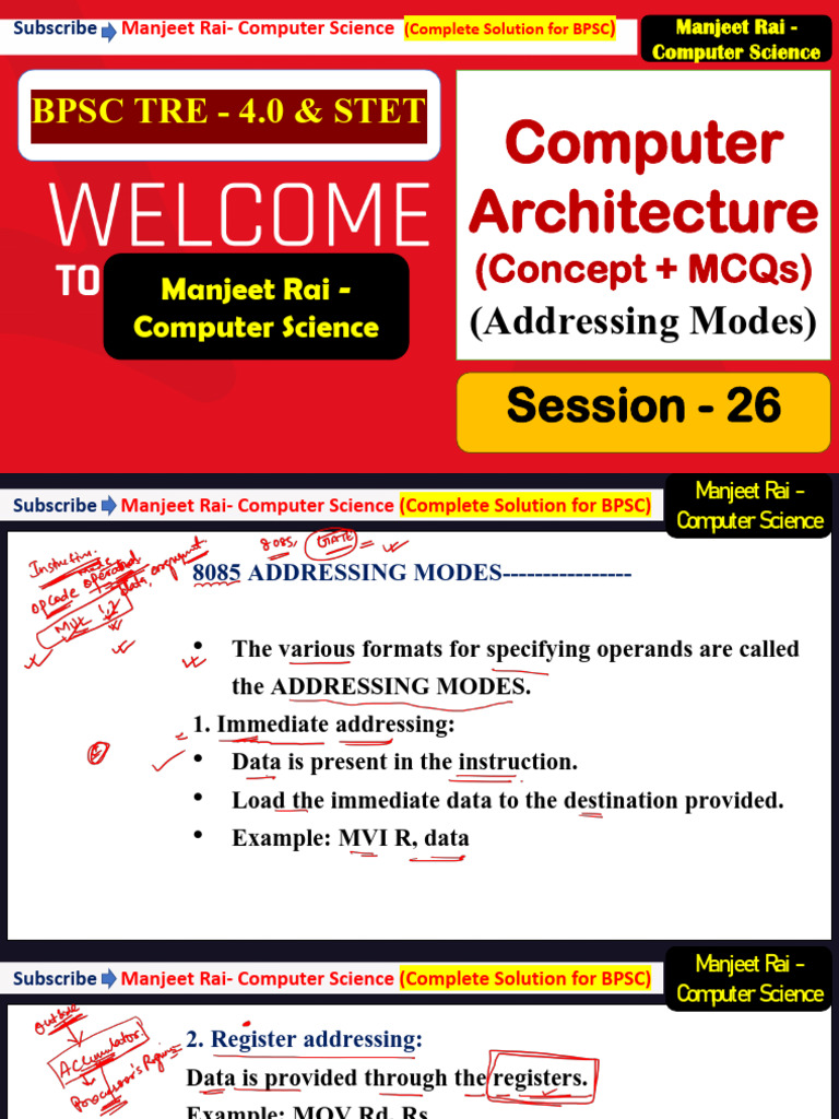 Session 26 Important Concept+MCQs Based On Computer Architecture | PDF | Computer Data Storage ...