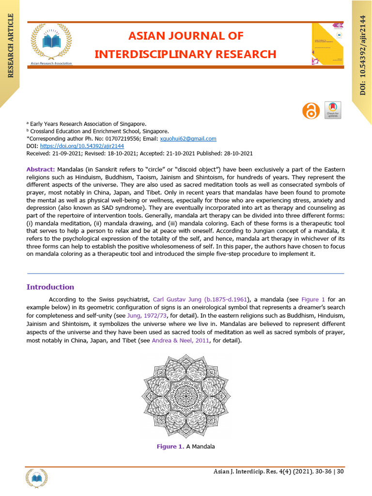 Mandala Coloring for Stress Relief | PDF | Art Therapy | Psychology
