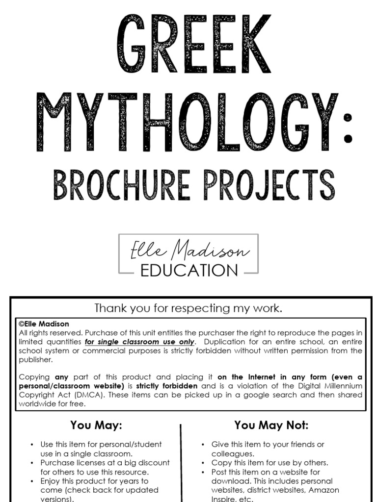 Greek Mythology Brochures FREEBIE | PDF | Zeus | Ancient Greek Religion