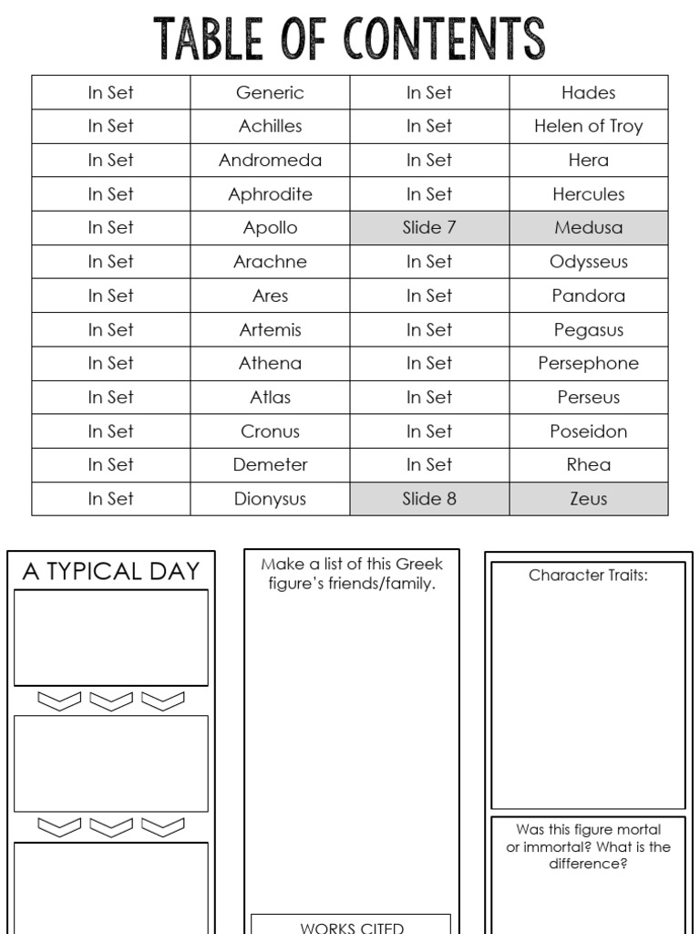 Greek Mythology Brochures FREEBIE | PDF