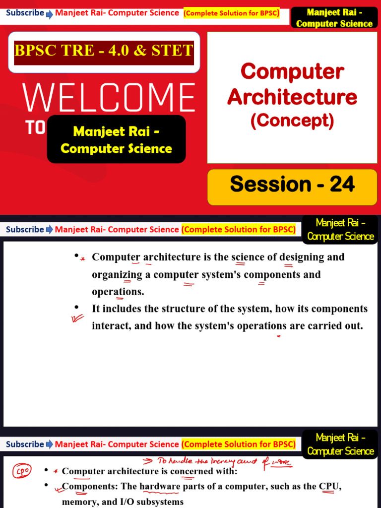 Computer Architecture Overview by Manjeet Rai | PDF | Central ...