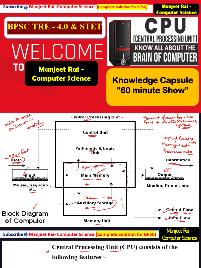Session-23 Important (Concept+MCQs) (Topic-CPU) | PDF | Input/Output | Computer Data Storage