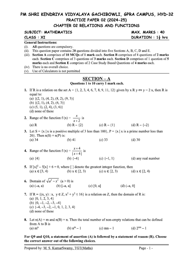 Xi Relations and Functions | PDF
