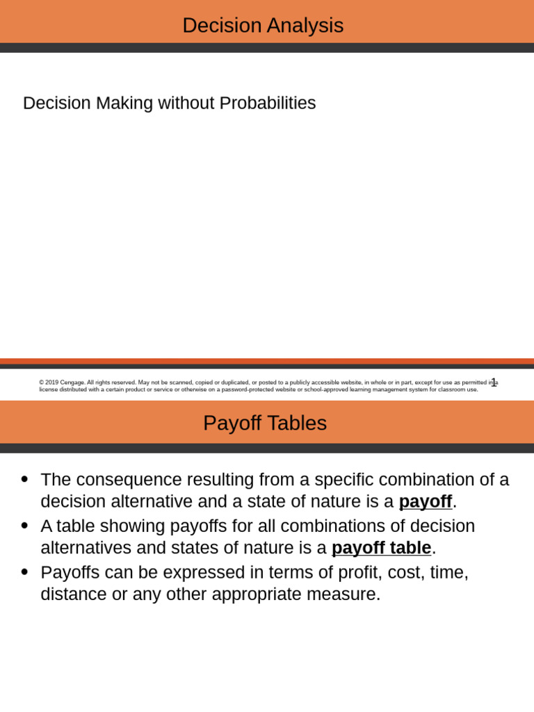 Class-10 Decision Payoff-S | PDF | Economics Of Uncertainty | Applied ...