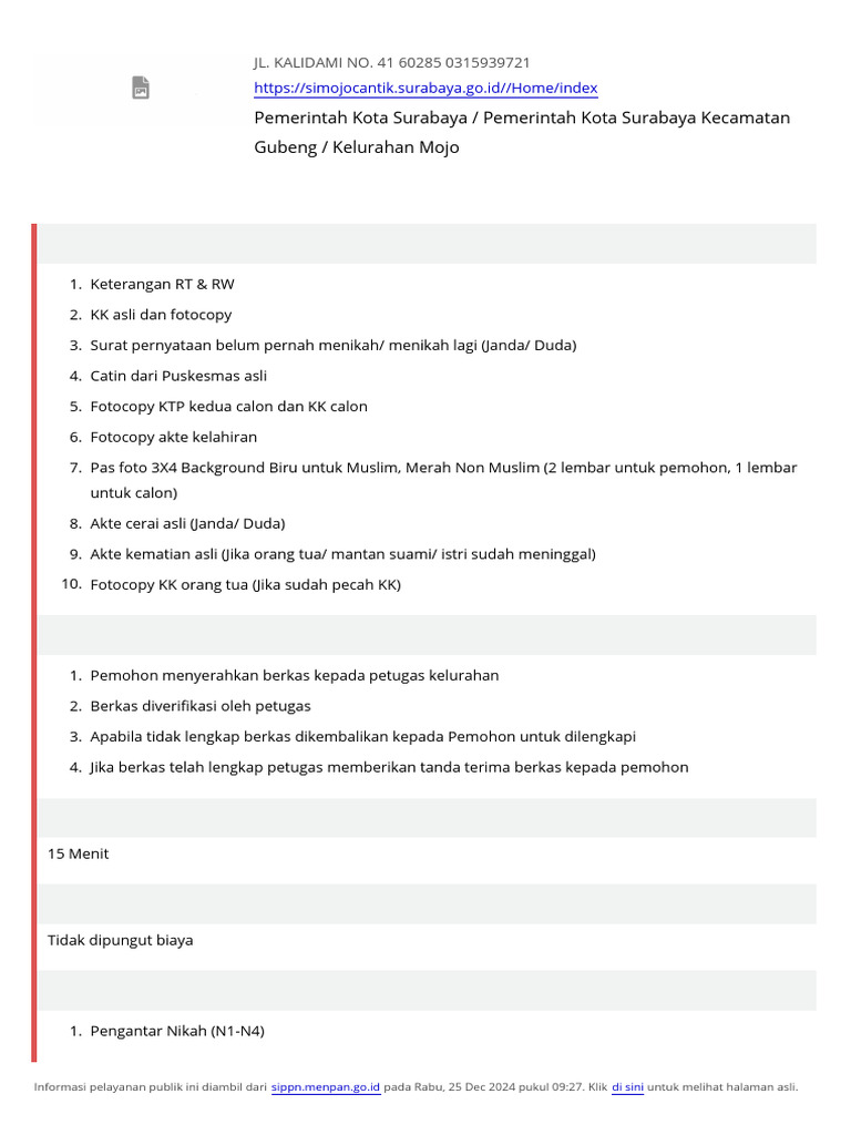 Panduan Permohonan Surat Nikah N1-N4 | PDF