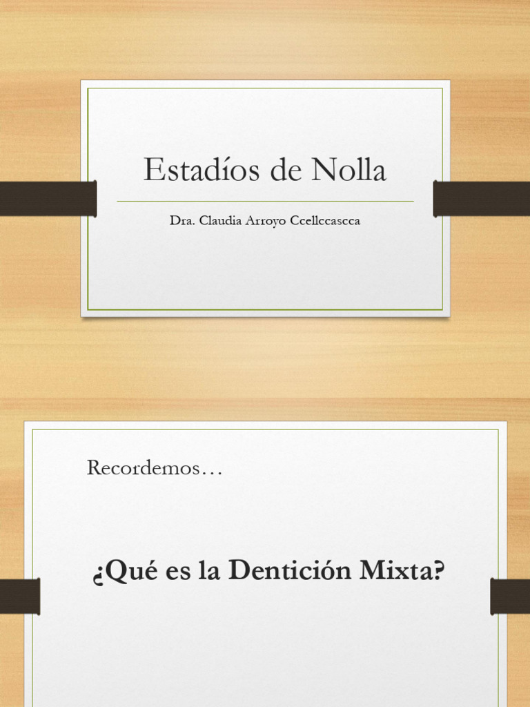 Estadíos de Nolla | PDF | Diente | Odontología