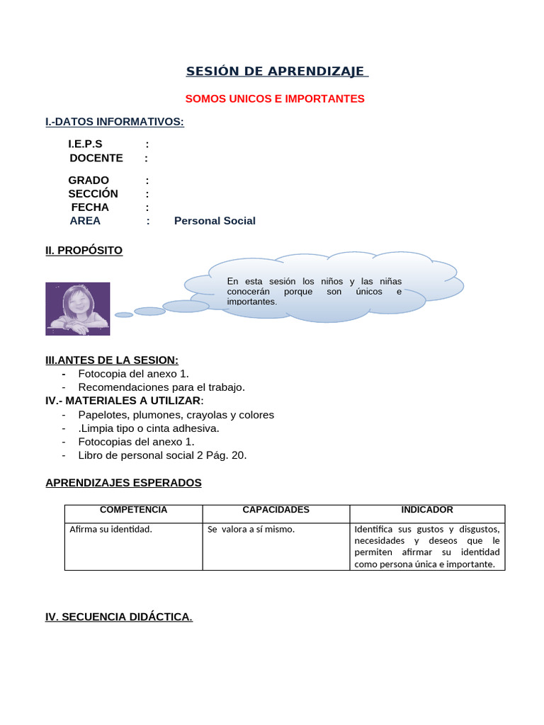 Aprendizaje sobre Identidad Única en Niños | PDF | Cognición | Aprendizaje