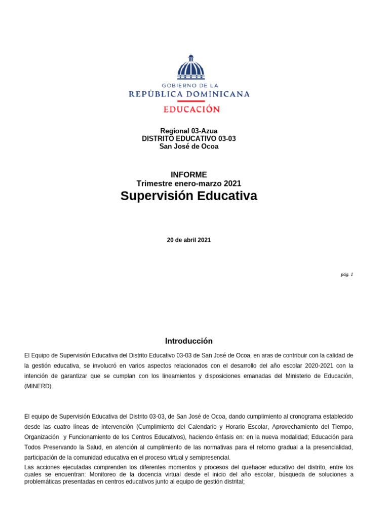 Iforme Enero-Marzo 2021 | PDF