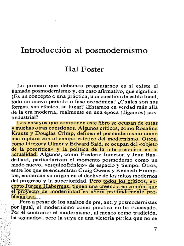 Explorando el Posmodernismo: Conceptos y Críticas | PDF | Estética ...