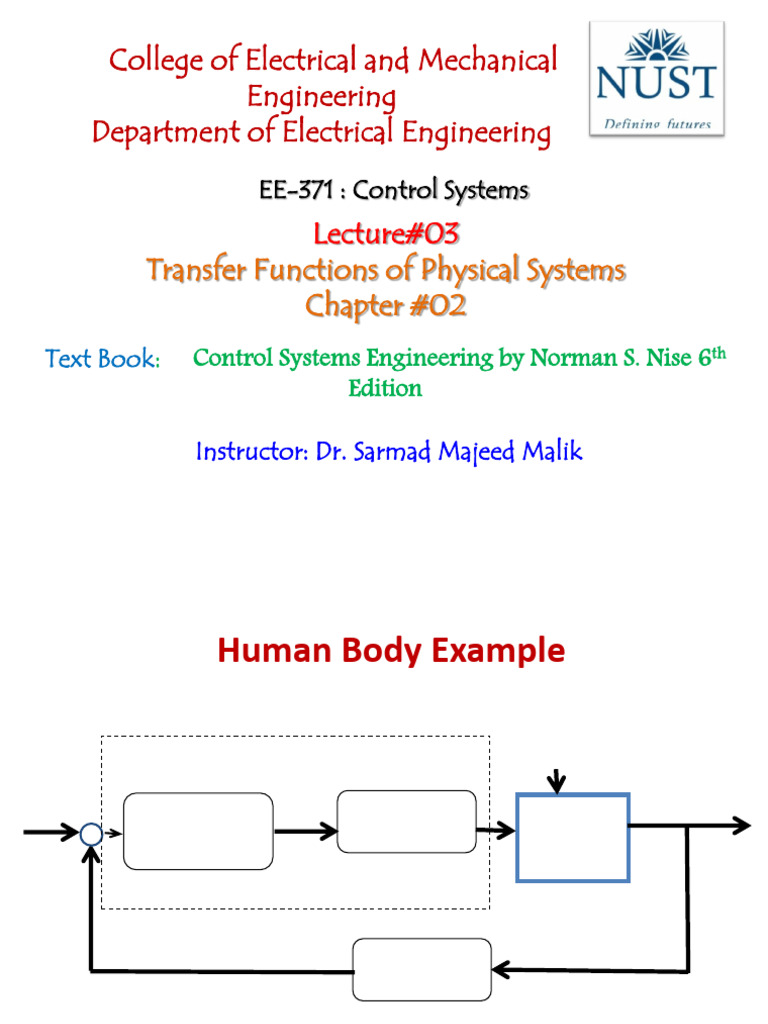 Lecture 03 Electrical Networks Transfer Function | PDF | Actuator | Control Theory