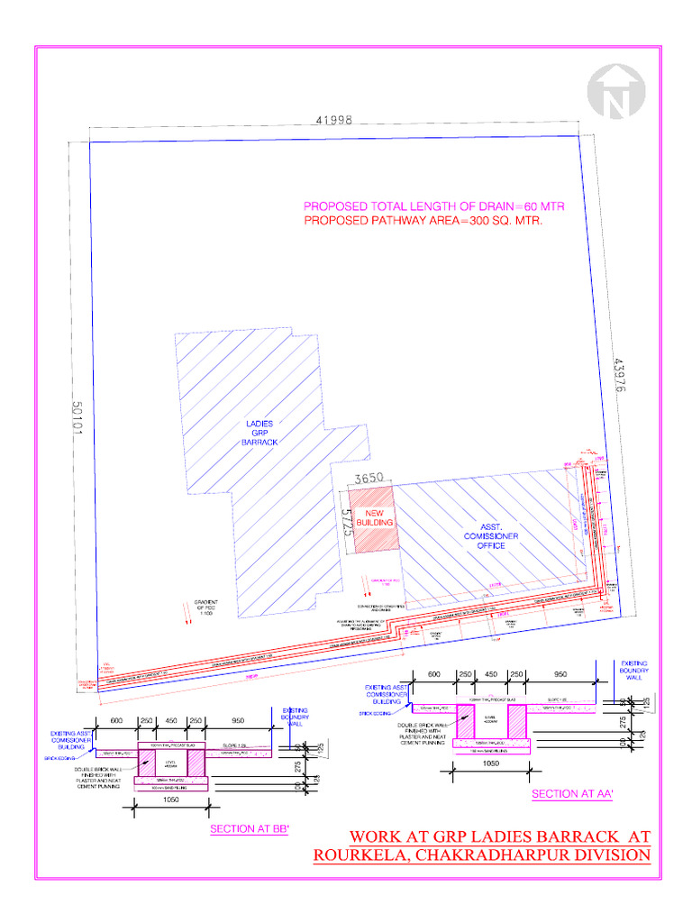 Drawing and Detail of Drain and Pathway Rourkela-Model | PDF