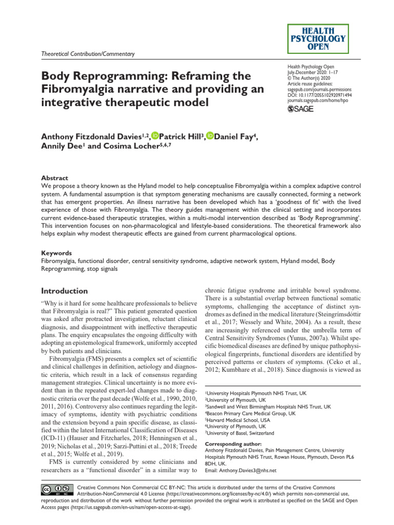 Body Reprogramming - Reframing Fibromyalgia | PDF | Medical Diagnosis | Fibromyalgia