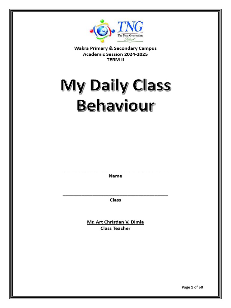 My Daily Class Behaviour | PDF | Human Communication | Behavior ...