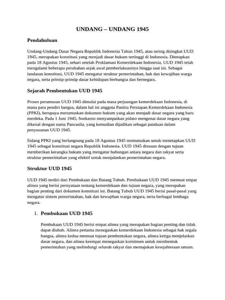 UUD 1945 kewarganegaraan | PDF