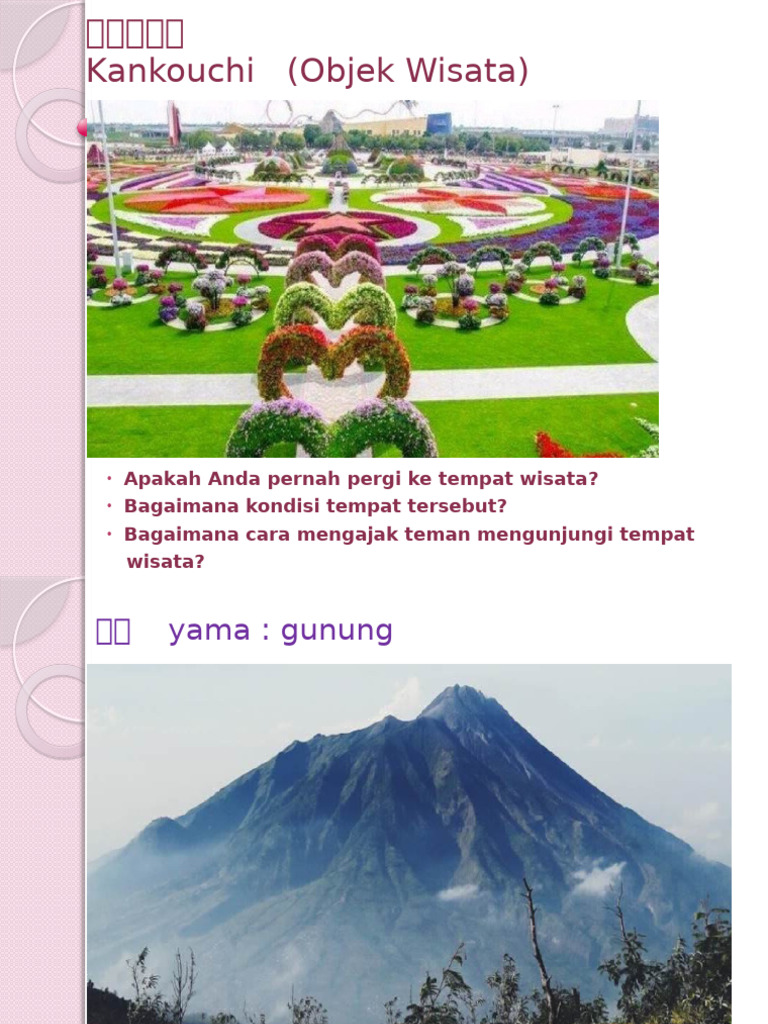 かんこうち Objek Wisata, KtSifat, Kegiatan, Moshi-moshi | PDF