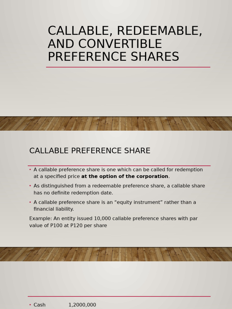 Callable, Redeemable, Convertible | PDF | Preferred Stock | Stocks