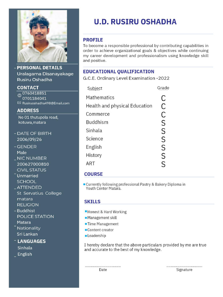 Rusiru CV | PDF