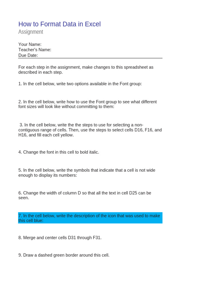 Formatting Text, Rows, Columns, And Numbers | PDF Formatting Text, Rows, Columns, And Numbers | PDF