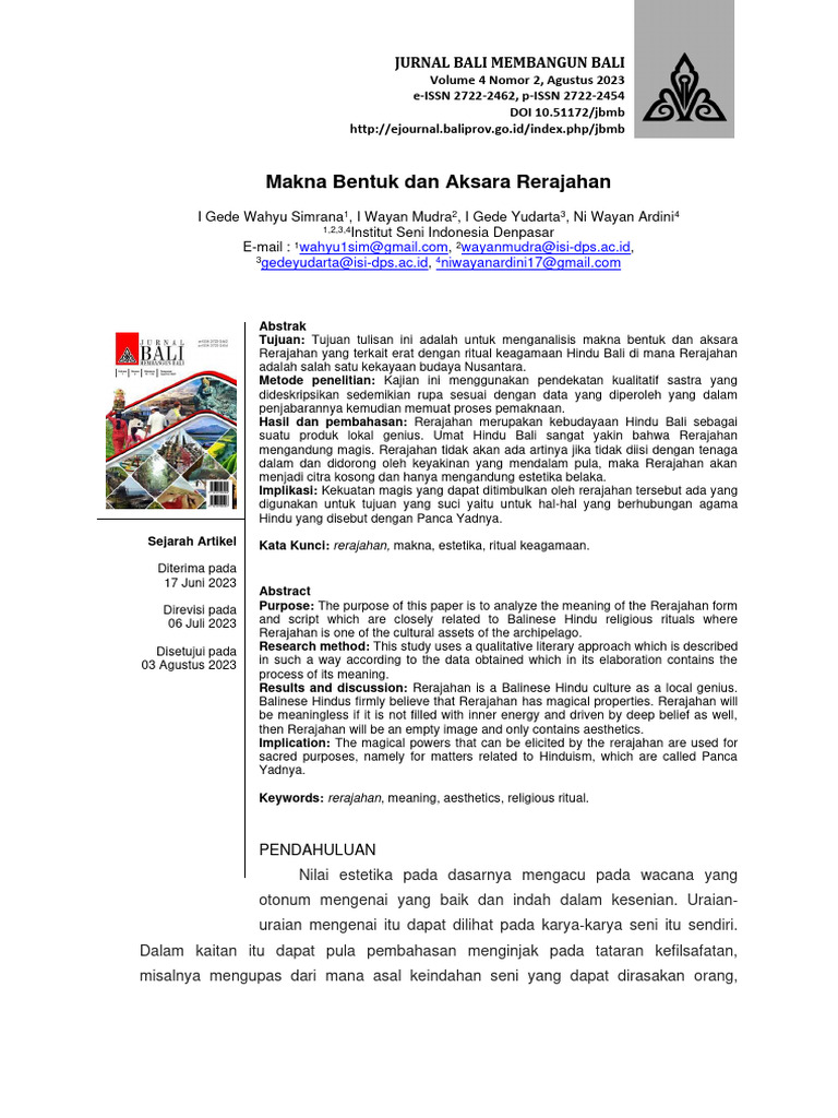 Makna dan Fungsi Rerajahan Bali | PDF