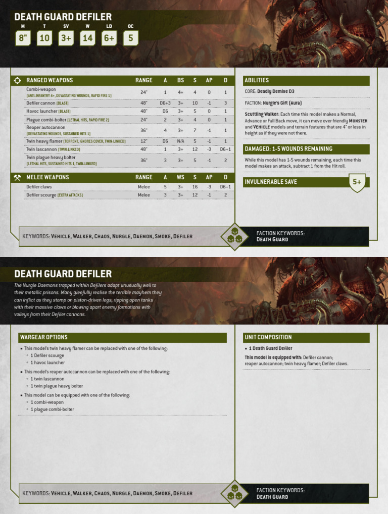 DEATH GUARD DEFILER | PDF | Military Technology | Warfare