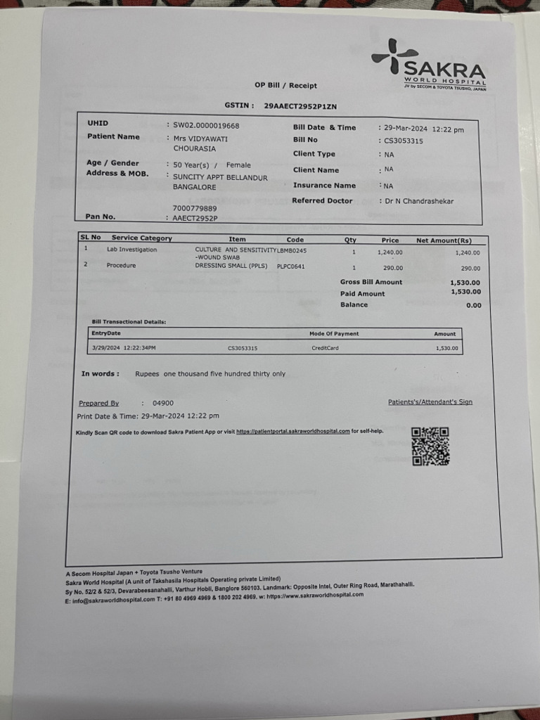 Hospital Bill3 | PDF