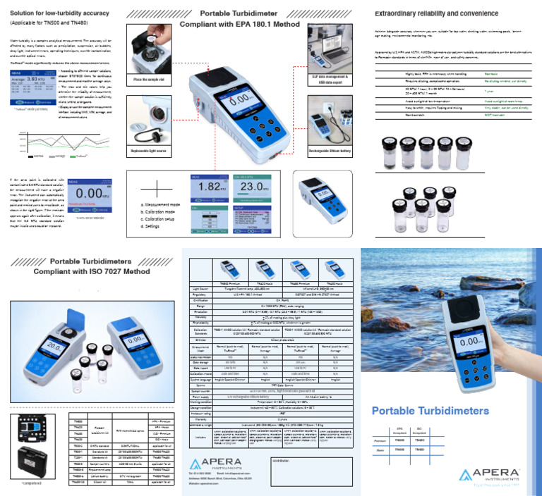 Apera Turbidity Meters | PDF | Metrology