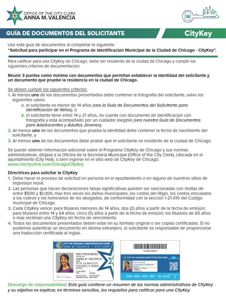 Guía para Obtener CityKey Chicago | PDF | Certificado de nacimiento ...