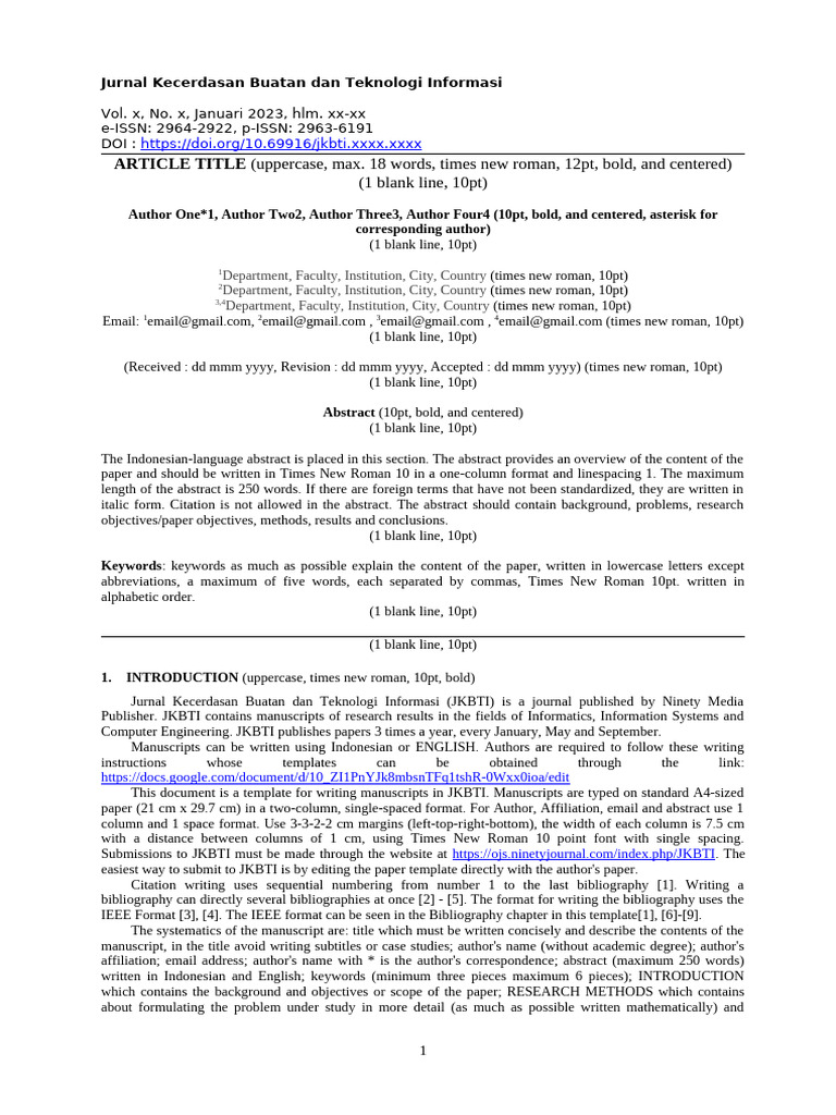 Template JKBTI Version English (English Template) | PDF | Thesis ...
