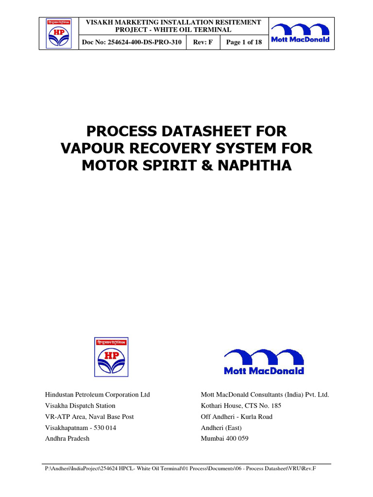 400 DS PRO 310 Rev F Datasheet of VRU | PDF | Pump | Gases