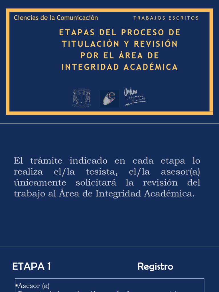 Etapas Del Proceso de Titulacion y Revision - 2024 | PDF