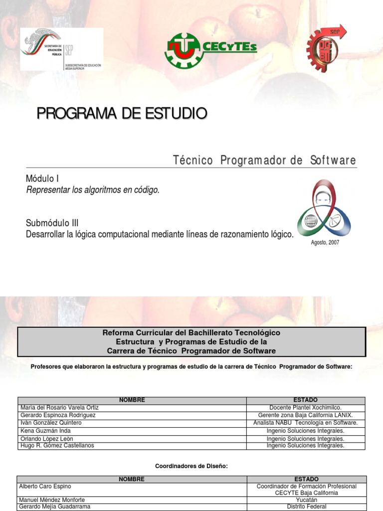 Modulo I Submodulo III | PDF | Lógica matemática | Programación de ...