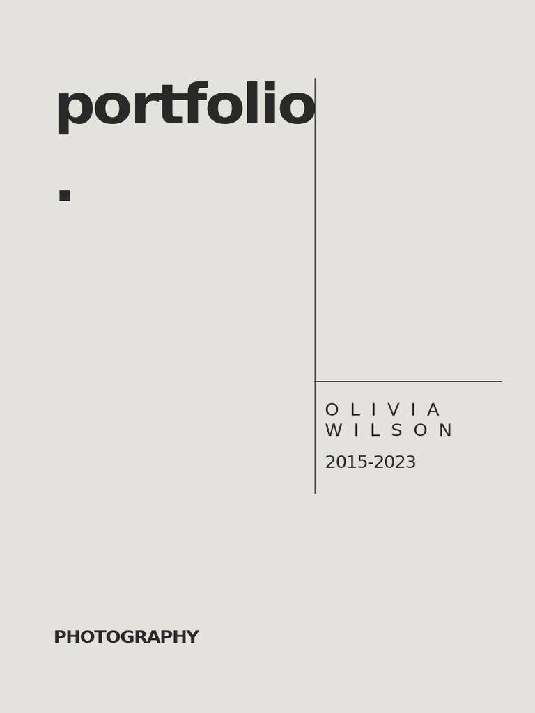 Black Beige Minimalist Photography Portfolio Cover Page | PDF
