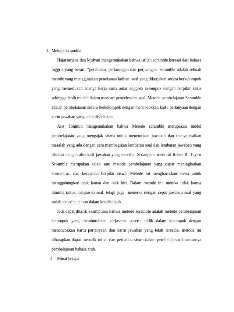 Pengertian Metode Scramble | PDF