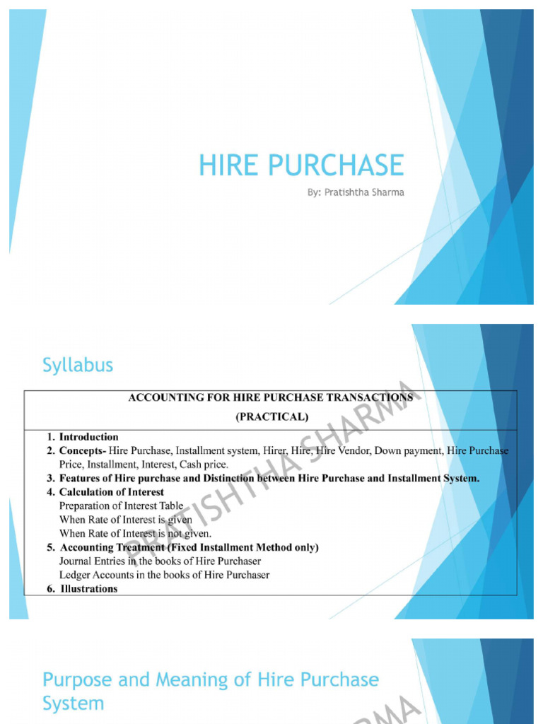Hire Purchase | PDF